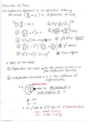 Verifying The Differential Equation Problem VERIFYING THE DIFFERENTIAL EQUATION SAMPLE