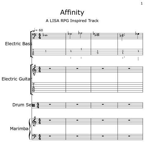 Affinity Sheet Music For Electric Bass Electric Guitar Drum Set Marimba