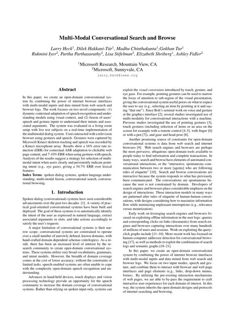 Pdf Multi Modal Conversational Search And Browse