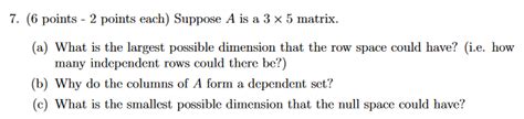solved 7 6 points 2 points each suppose a is a 3×5