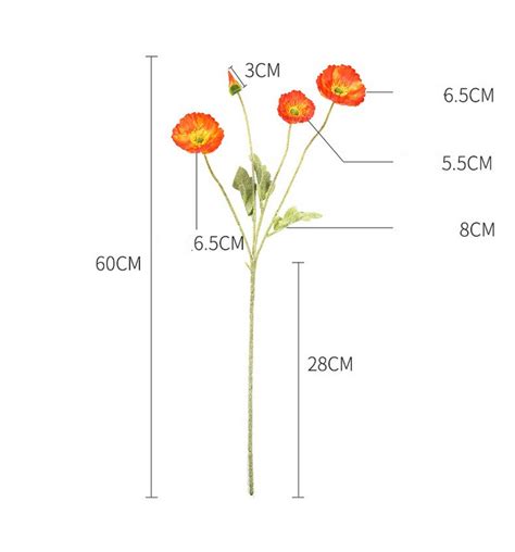 Badu Bg Красиви макове Симулация на изкуствено цвете Копринено фалшиво