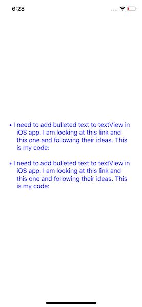 bulleted list in swift ios stack overflow