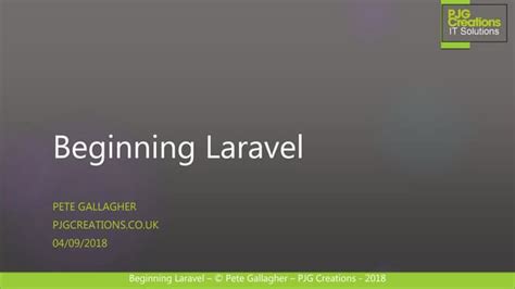 beginning laravel workshop september 2018 ppt