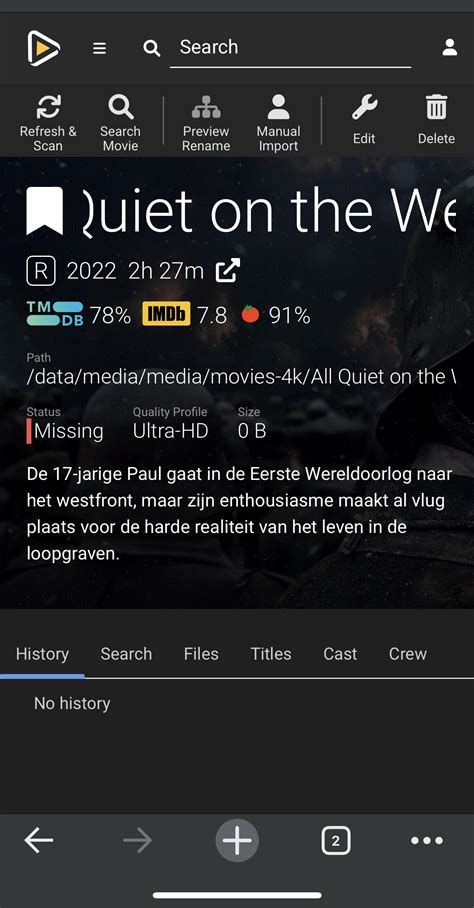 Movie Info Language Dutch · Issue 7986 · Radarrradarr · Github