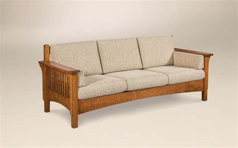 86 Mission Wood Frame Sofa Amish Sofas Couches And Loveseats
