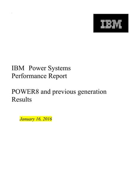 Ibm Power Systems Performance Report Pdf