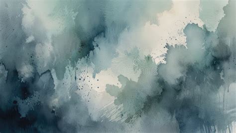 Abstract Blue Watercolor Art With Dynamic Splashes And Strokes Stock Illustration Illustration