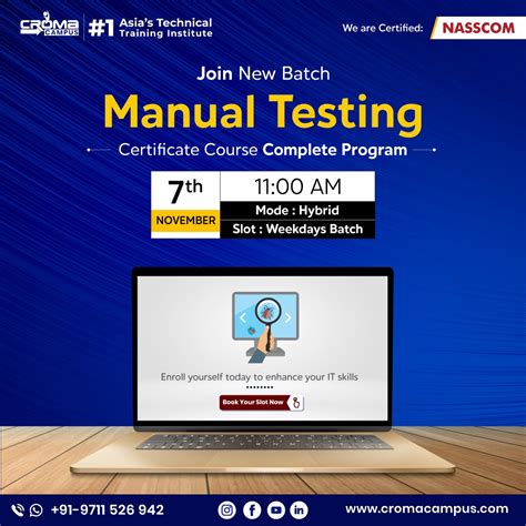 𝐉𝐨𝐢𝐧 𝐍𝐞𝐰 𝐁𝐚𝐭𝐜𝐡 𝐌𝐚𝐧𝐮𝐚𝐥 𝐓𝐞𝐬𝐭𝐢𝐧𝐠 Croma Campus Pvt Ltd