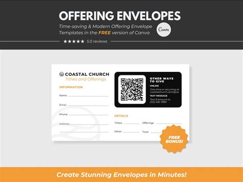 Tithe Envelope Template For Church Canva Template Church Templates