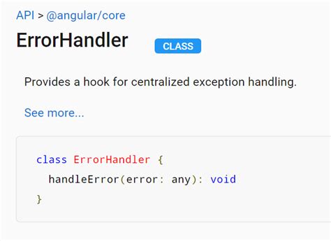 In Api Docs An Example Implements Errorhandler Whitch Is A Class Not Interface · Issue 30230