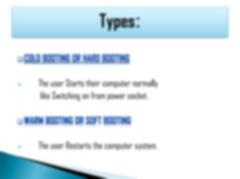 SOLUTION Booting Its Types Converted Studypool