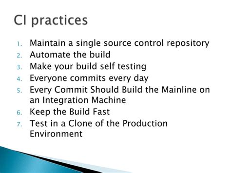 introducing continuous integration using vsts ppt