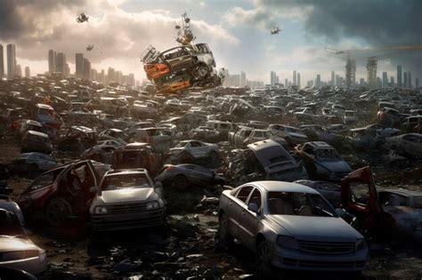 Premium AI Image Urban Garbage Dump Waste Recycling Problems Ecology Ai Generated