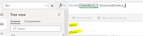 solved unable to concat combobox selected items page 2 power platform community