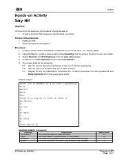 Hands On Activity Pdf IT Hands On Activity Say Hi Objective At The End Of The