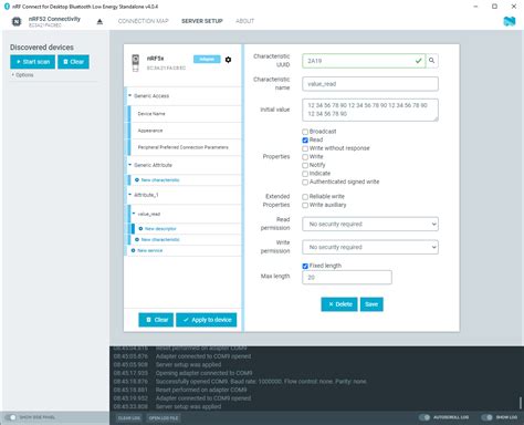 Nrf Connect Desktop And Notify Properties In Server Setup Nordic Qanda Nordic Devzone Nordic