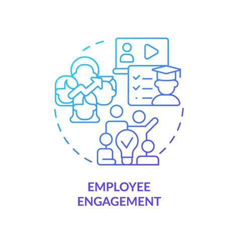 Blue Gradient Employee Engagement Icon Concept Isolated Vector