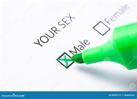 Gender Check Box On Paper Stock Image Image Of Green 88392111