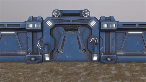 Sci Fi Door And Wall With Animation 3d Model By Sherdil Davronov