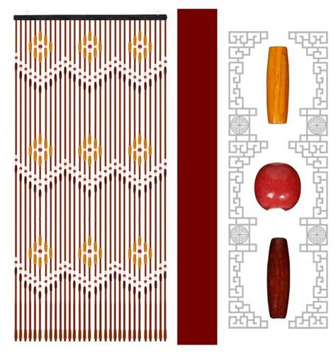 커튼 발 구슬 현관 비즈 수제 나무 블라인드 90x220cm 31 라인 플라이 스크린트 디바이더 복도 거실 티몬