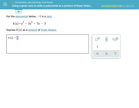 answered o polynomial and rational functions using a given zero to