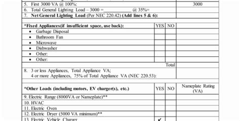 Residential Load Calculation Spreadsheet 1 Printable Spreadshee Nec