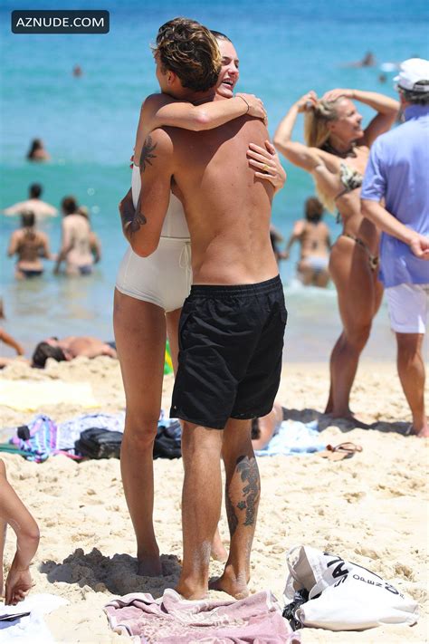 Montana Cox Sexy In A White Risque Swimsuit On Bondi Beach Aznude