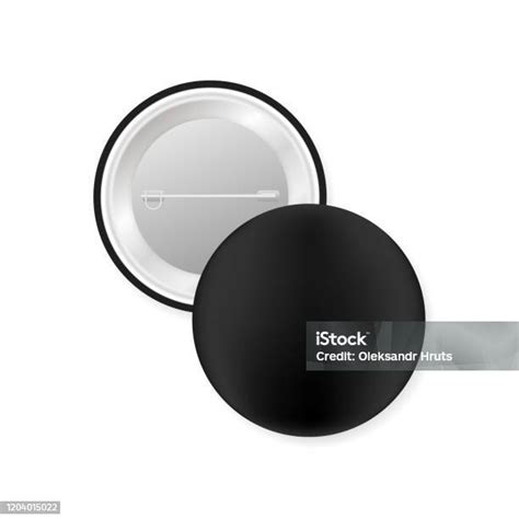 핀 배지 검은 색 둥근 빈 버튼 기념품 자석 배지 모형 벡터 스톡 일러스트레이션입니다 3차원 형태에 대한 스톡 벡터 아트 및 기타 이미지 Istock