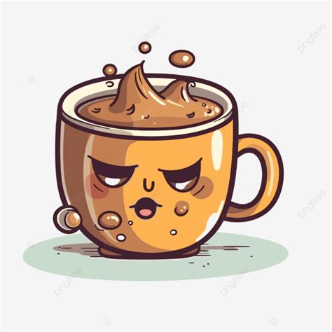 咖啡杯 向量 貼紙剪貼畫卡通咖啡杯 上面有憤怒的表情 貼紙向量圖案素材免費下載，png，eps和ai素材下載 Pngtree