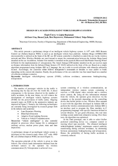 Pdf Design Of A Scaled Intelligent Vehicle Highway System