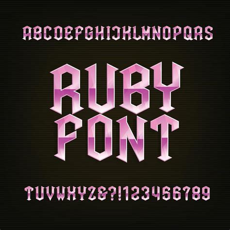 Ruby Font Alphabets Vector Vector Art At Vecteezy