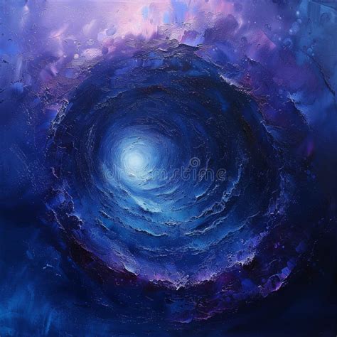 Ai Illustration Of A Spiral Vortex With Vibrant Blue And Purple Hues Stock Illustration