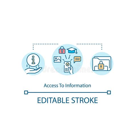 Access To Information Concept Icon Stock Vector Illustration Of Contour Lineart 193159173