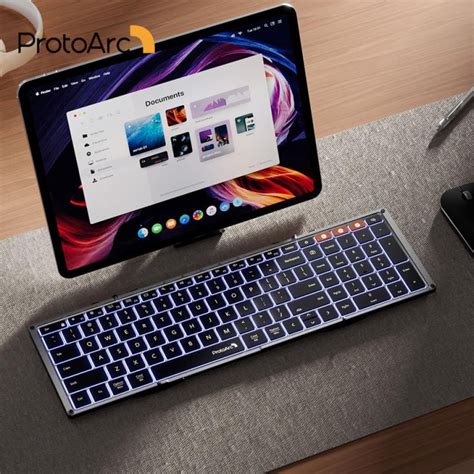 Protoarc Xk01 Plus Folding Wireless Keyboard Portable Bluetooth Backlit Foldable Keyboards For