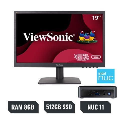 Mini Pc Punto De Venta Intel Core I5 10ma Ssd 512 M2 Ram 8gb Monitor Viewsonic 185