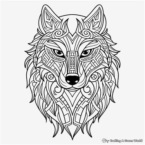 Tribal Inspired Design Wolf Coloring Pages Free And Printable
