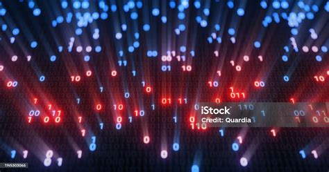 Hacking Rot Und Blau Digitale Binärcodematrix 01 Hintergrund Hacker