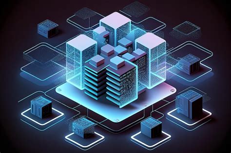 Premium Photo Cloud Computing An Isometric Representation Of A Modern
