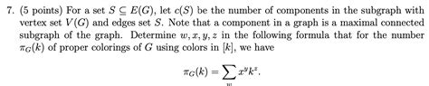 7 5 Points For A Set S CE G Let C S Be The Chegg Com