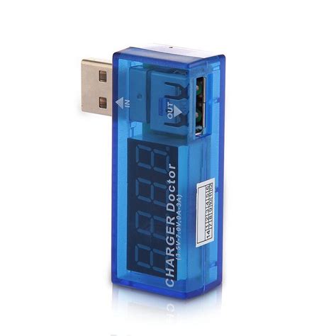 Bil auto blå usb ladespenning voltmeter likespenni Grandado