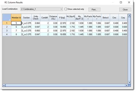 Concrete Design Concrete Design Output Rc Column Results
