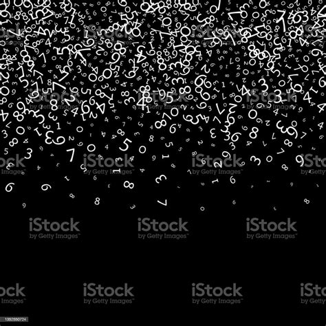 떨어지는 숫자 빅 데이터 개념 바이너리 화이트 지저분한 비행 숫자 검은 색 배경에 원래 미래 배너 떨어지는 숫자와 디지털 벡터 그림 가능성에 대한 스톡 벡터 아트 및 기타