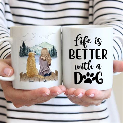 Personalized Dog Mugs Girl And Dogs Life Is Better With Dogs