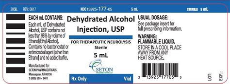Dehydrated Alcohol Injection Package Insert Prescribing Info