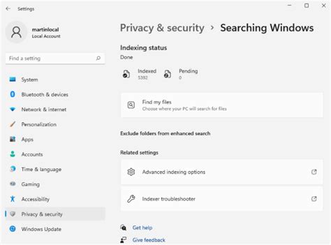 Manage Indexing Options And Settings For Windows 11