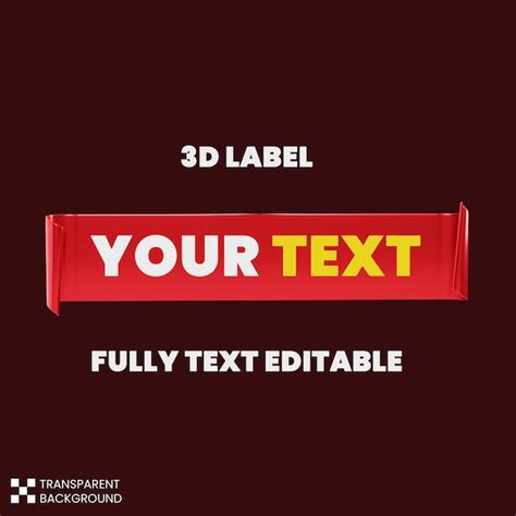 Premium Psd Tag Editable Red 3d Rendering Isolated