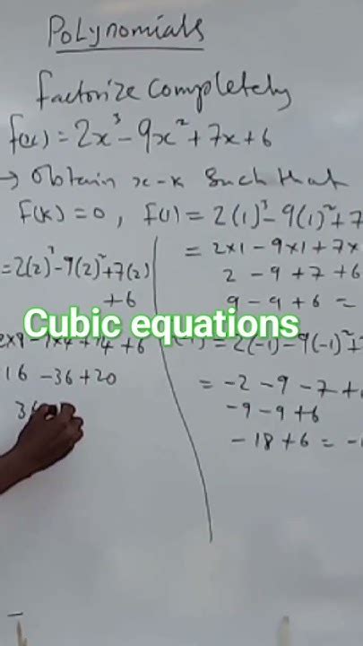How To Factorize Cubic Functions Polynomialof Degreethree Youtube