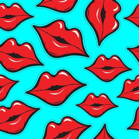 Premium Vector Sexy Lips Seamless Pattern Background