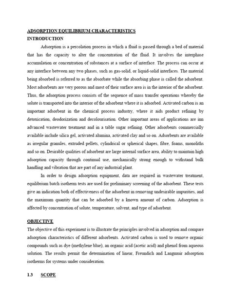 Adsorption Equilibrium Characteristics Only Pdf Adsorption