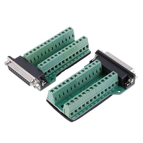 DB25 D SUB Female 25Pin Plug Breakout PCB Board 2 Row Terminals Connectors
